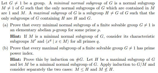 Solved Let G 1 be a group. A minimal normal subgroup of G is | Chegg.com