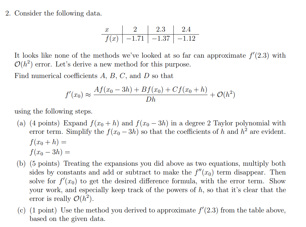 2. Consider the following data. It looks like none of | Chegg.com
