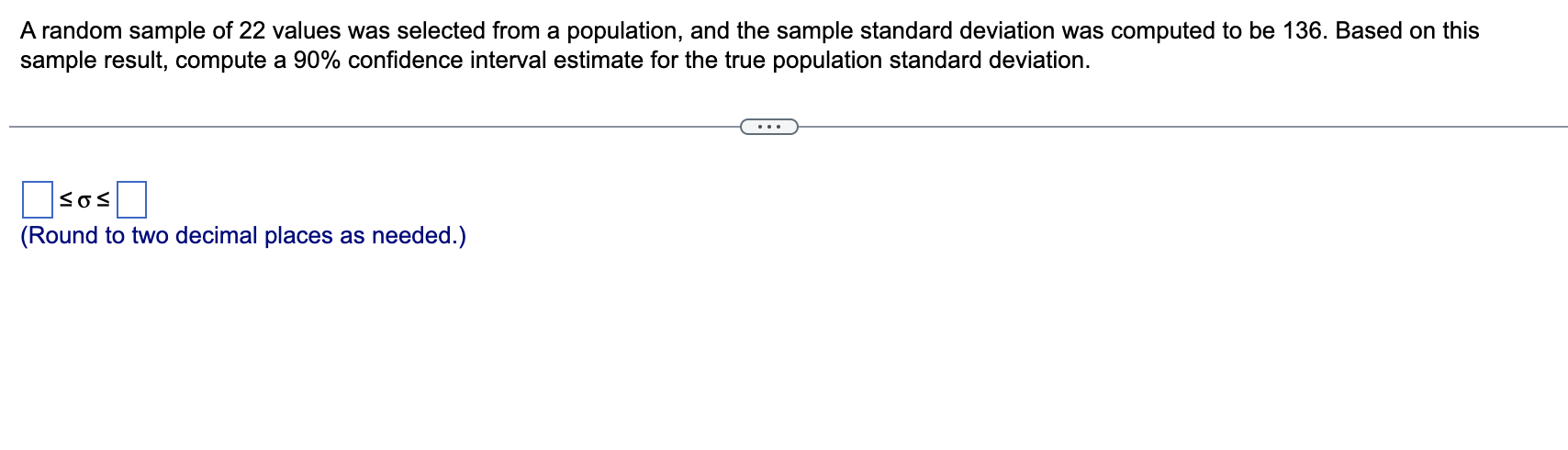 Solved A random sample of 22 values was selected from a | Chegg.com
