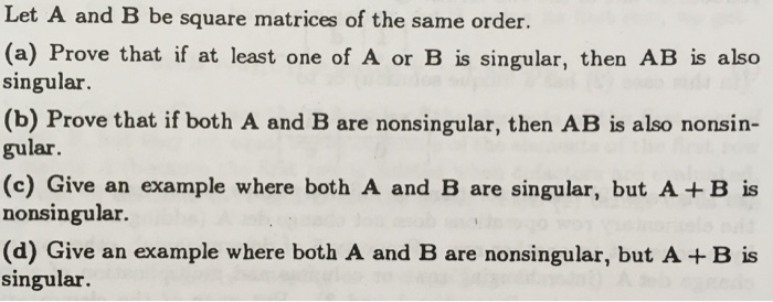 Solved Prove that det(AB) = (det A) (det B) for arbitrary | Chegg.com
