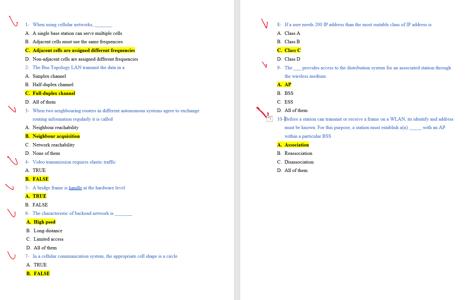 Solved subject: Telecommunicationcan you double check if | Chegg.com