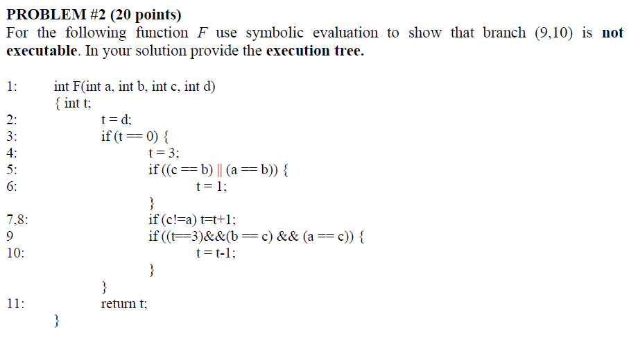 Solved PROBLEM \#2 (20 points) For the following function F | Chegg.com