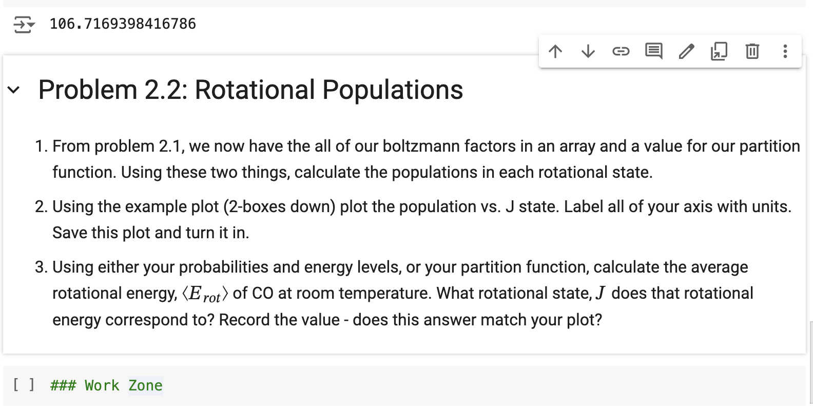Solved Problem 2.2: Rotational Populations1. ﻿From problem | Chegg.com