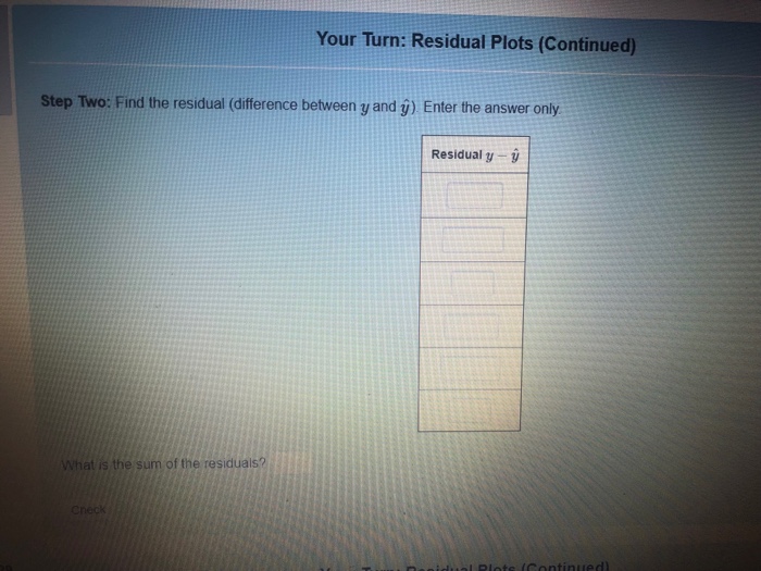 Solved Your Turn: Residual Plots Instructions: Create a | Chegg.com