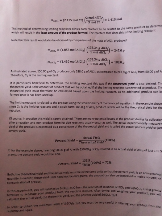 EXPERIMENT 4 SYNTHESIS OF STRONTIUM IODATE | Chegg.com