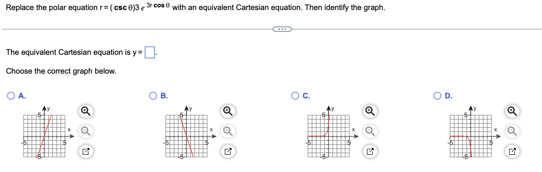 Solved Replace the polar equation r= (csc 0)3 e 3r cos 0 | Chegg.com