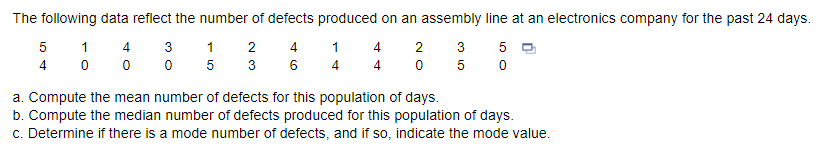 Solved a. Compute the mean number of defects for this | Chegg.com