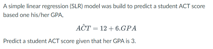 Solved A simple linear regression (SLR) ﻿model was build to | Chegg.com