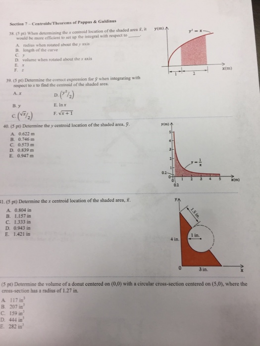 Solved Section 7-Centroids/Theorems of Pappus & Galdinus 38. | Chegg.com