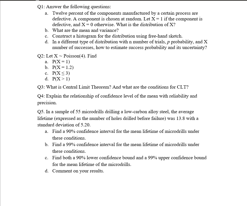 Solved Q1: Answer the following questions:Twelve percent of | Chegg.com
