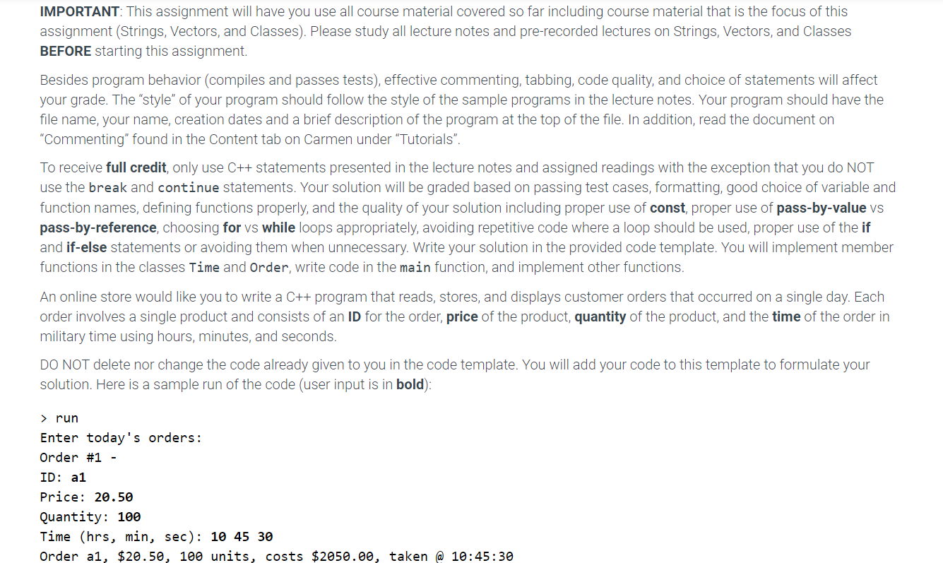 IMPORTANT: This assignment will have you use all | Chegg.com