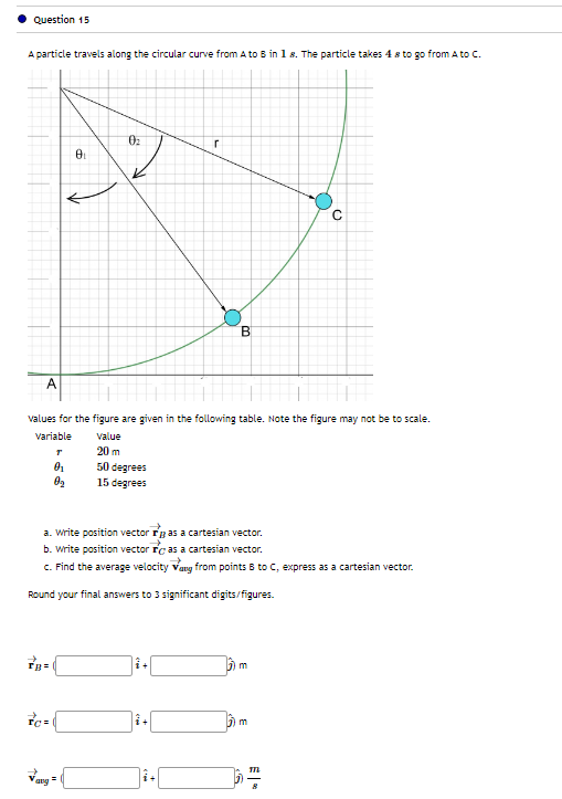 Solved A particle travels along the circular curve from A to | Chegg.com