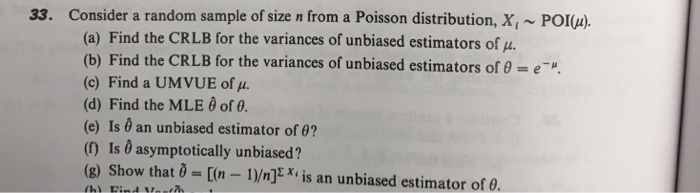 Solved Consider a random sample of size n from a Poisson | Chegg.com