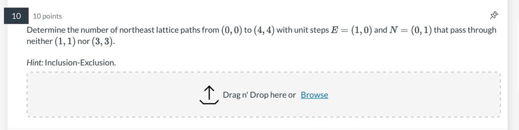 Solved 10 points Determine the number of northeast lattice | Chegg.com