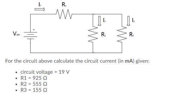 Solved R& VRC R. R. For the circuit above calculate the | Chegg.com