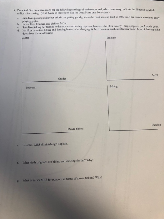 Solved 9. Draw indifference curve maps for the following | Chegg.com
