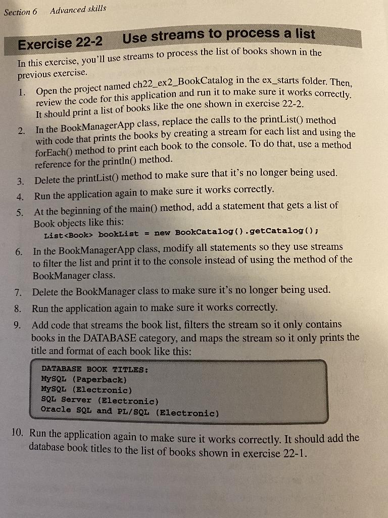 Solved Exercise 22-2 Use Streams to process a | Chegg.com