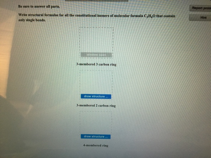 Solved Write structural formulas for all the | Chegg.com