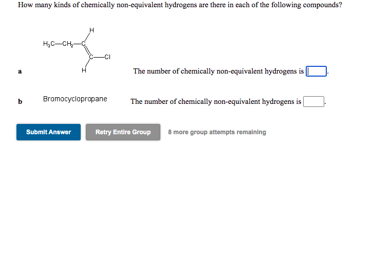 Solved How many kinds of chemically non-equivalent hydrogens | Chegg.com