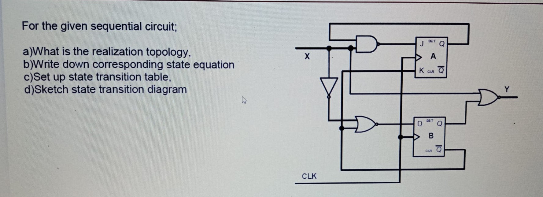 Solved For the given sequential circuit; a)What is the | Chegg.com