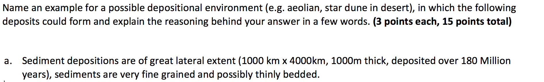 Solved Name an example for a possible depositional | Chegg.com