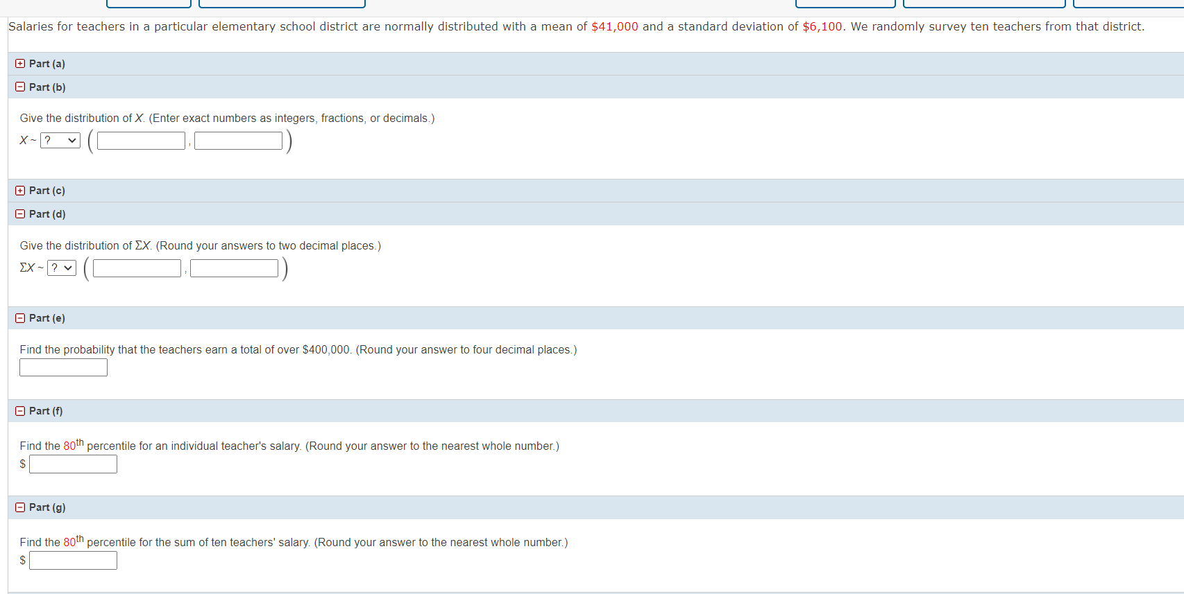 Solved Salaries for teachers in a particular elementary | Chegg.com