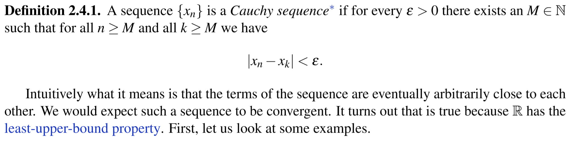 Solved Exercise 2.4.1: Prove that {"m??} is Cauchy using | Chegg.com