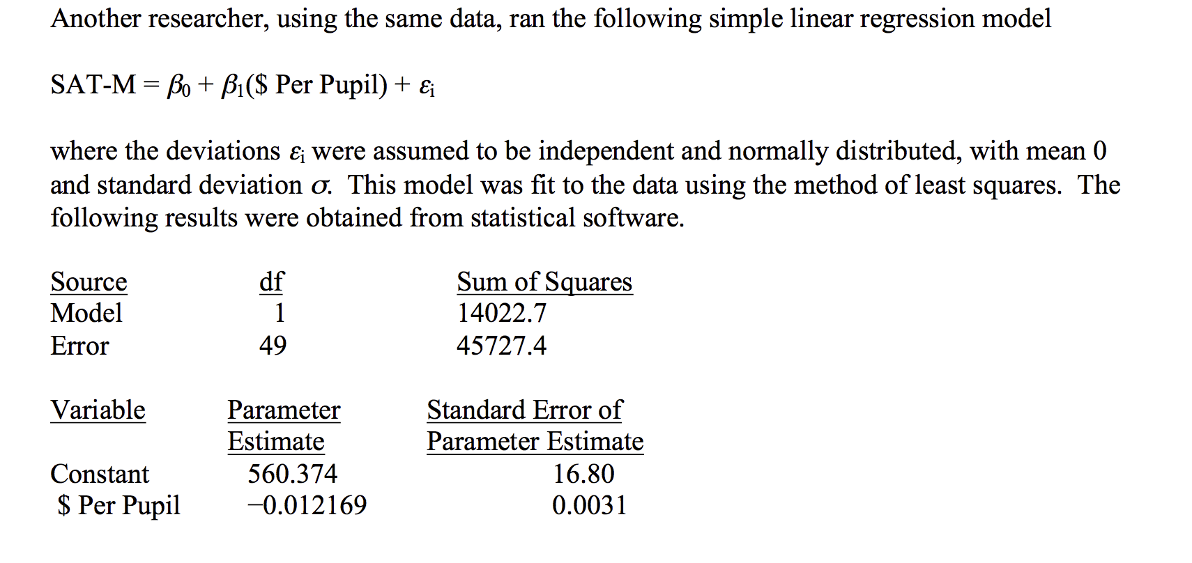 Solved: A Researcher Was Investigating Variables That Migh... | Chegg.com