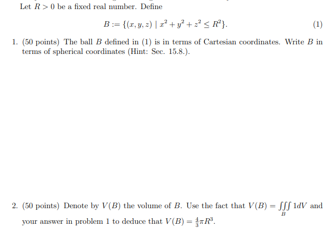 Solved Let R 0 Be A Fixed Real Number Define B { X Y