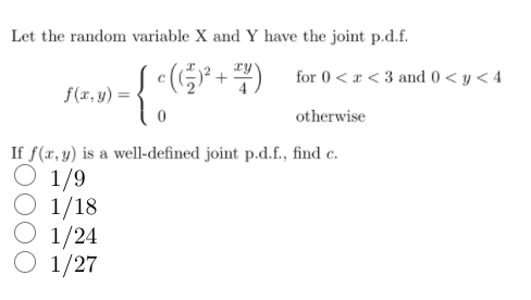 Solved Let the random variable X and Y have the joint p.d.f. | Chegg.com