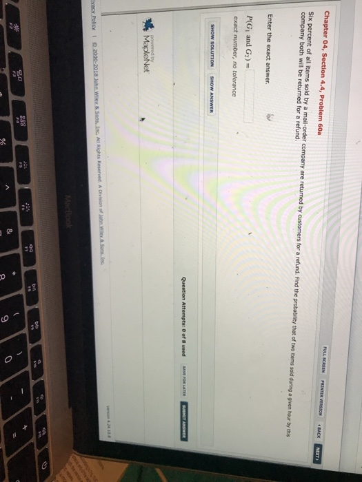 Solved PULL SCREEN PRİNTER VERSİON 4BACK Mou Chapte 04 | Chegg.com