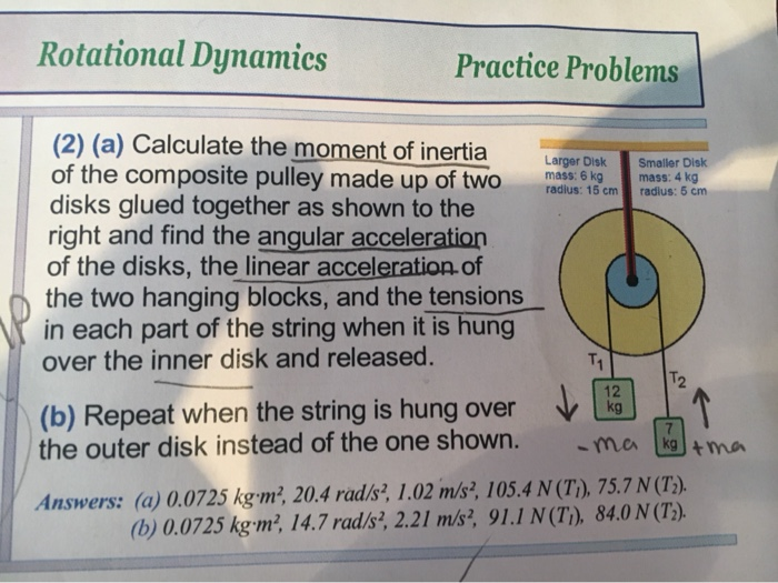 Solved Rotational Dynamics Practice Problems (2) (a) | Chegg.com