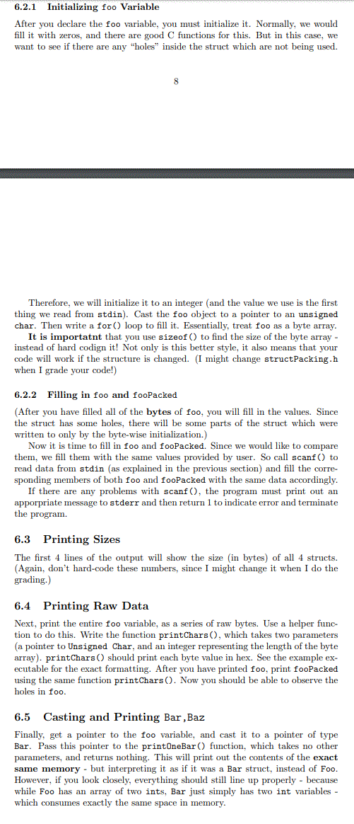 Solved 6 Program 3 - Struct Packing Let's look at the | Chegg.com