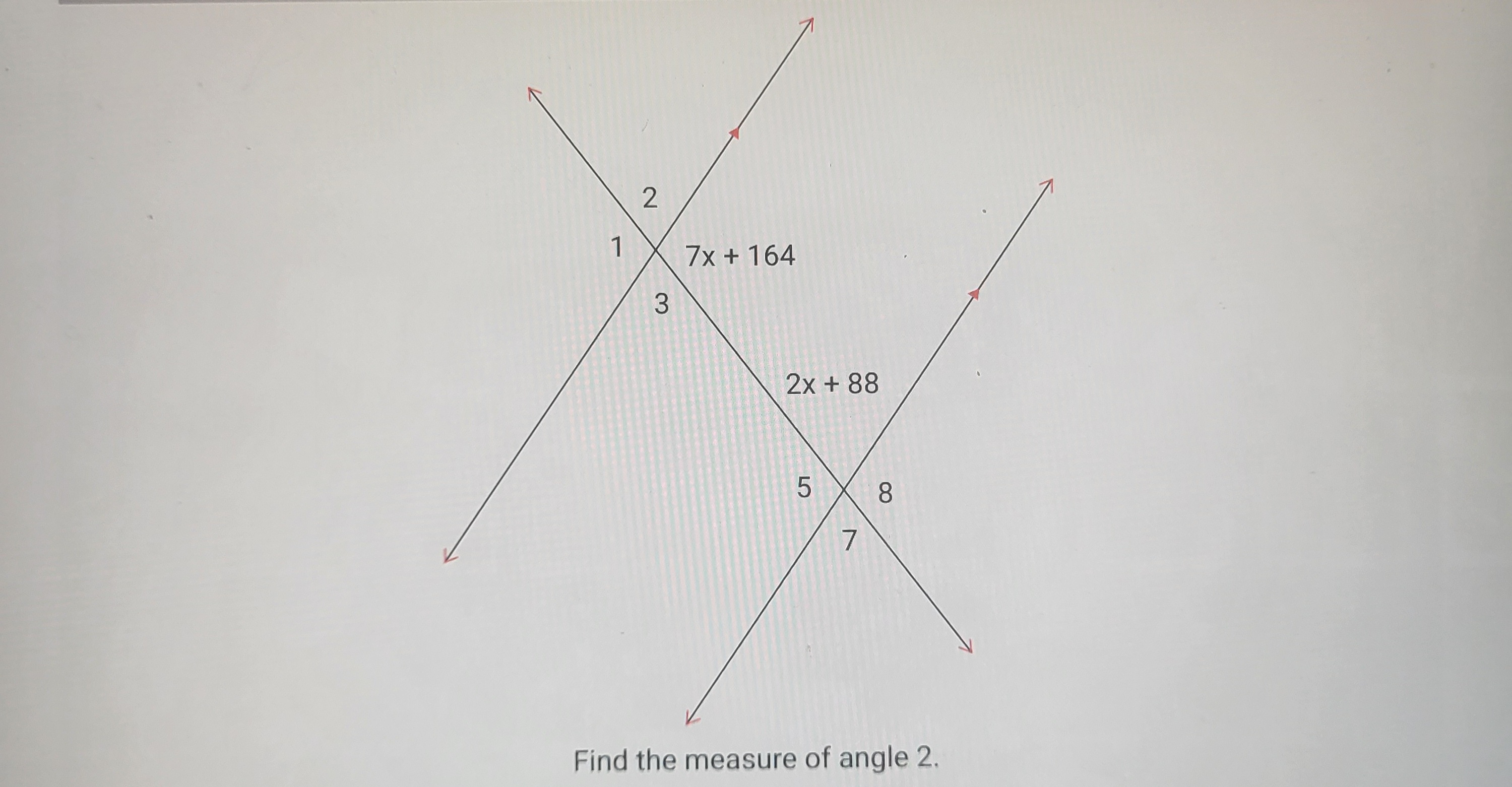 Solved Find the measure of angle 2 . | Chegg.com