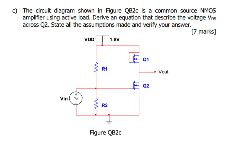 Solved c) The circuit diagram shown in Figure QB2C is a | Chegg.com