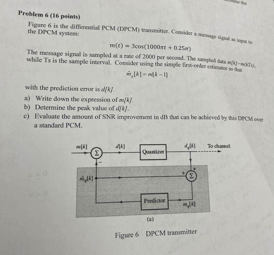 Solved ine the Problem 6 (16 points) Figure 6 is the | Chegg.com