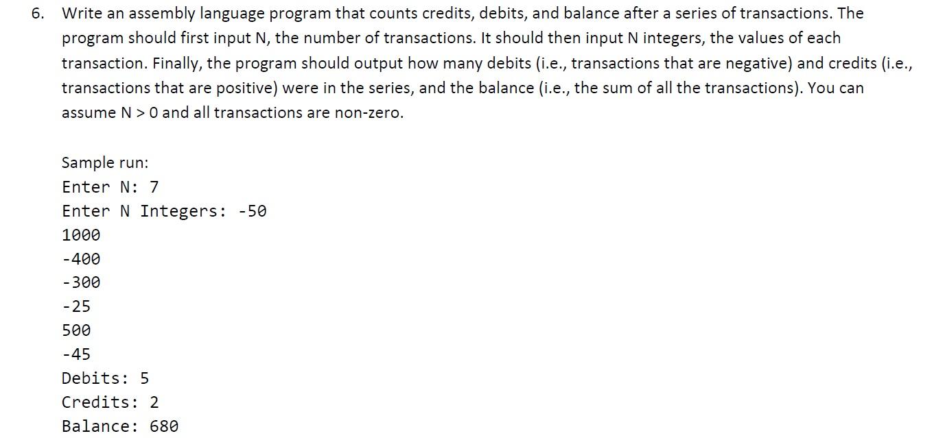 Solved 6. Write an assembly language program that counts | Chegg.com