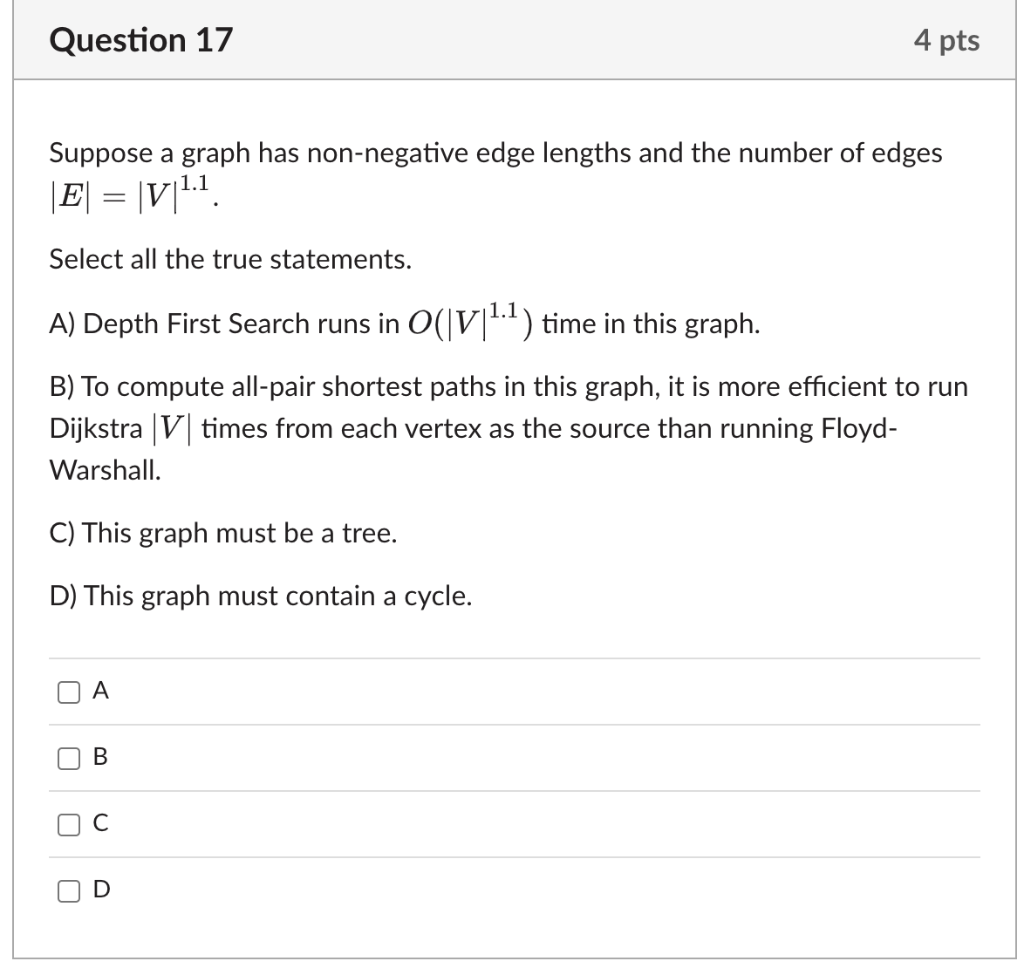 Solved Suppose a graph has non-negative edge lengths and the | Chegg.com