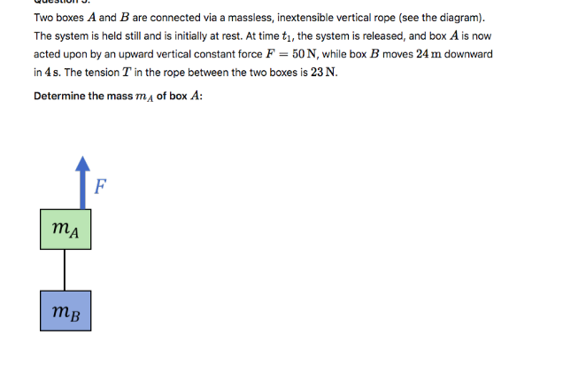 Solved Two boxes \( ﻿A \) ﻿and \( ﻿B \) ﻿are connected via a | Chegg.com