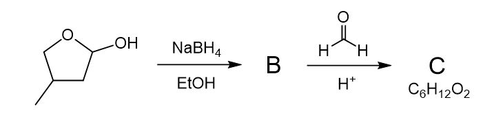Solved -OH NaBH4 H H B EtOH С C6H1202 I | Chegg.com