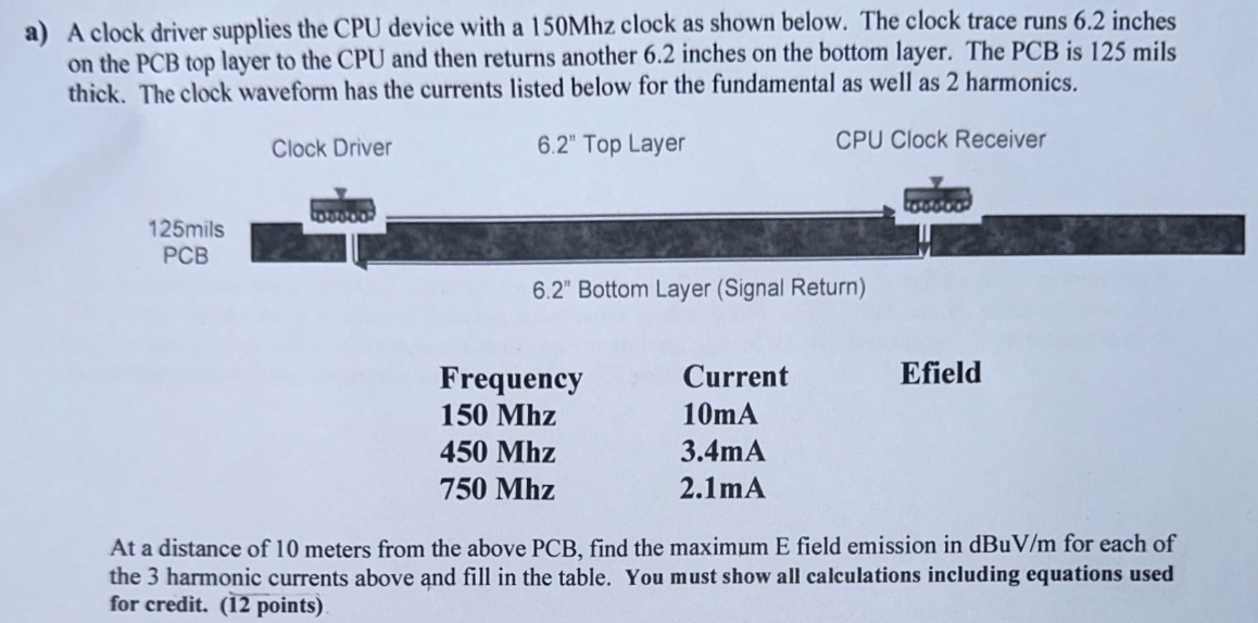 Solved a) A clock driver supplies the CPU device with a | Chegg.com