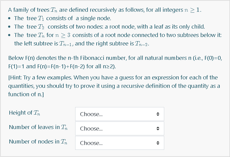 Solved A family of trees Tn are defined recursively as | Chegg.com
