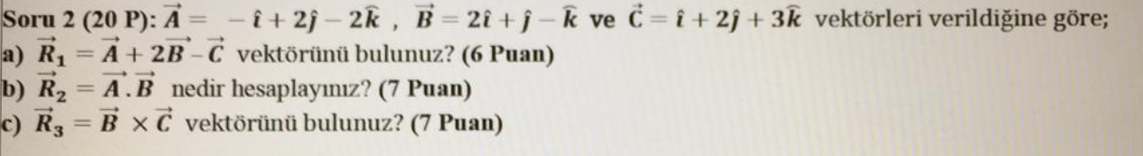 Solved As A = -i+2j-2k, B =2i+j-k and C=i+2j+3k vectors | Chegg.com