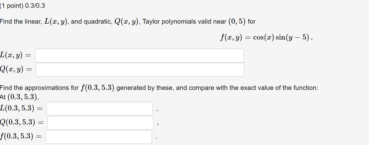 Solved Find the linear, L(x,y), and quadratic, Q(x,y), | Chegg.com