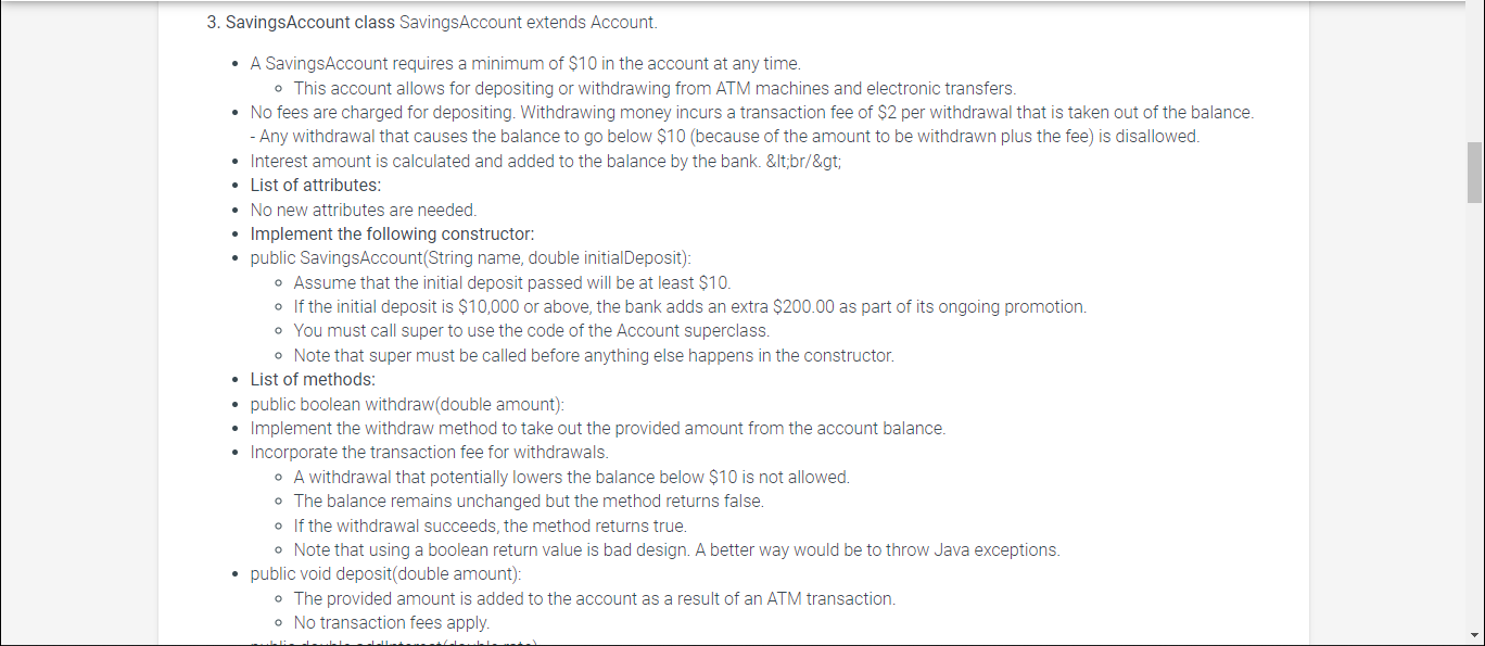 Solved CheckingAccount.java public class CheckingAccount | Chegg.com