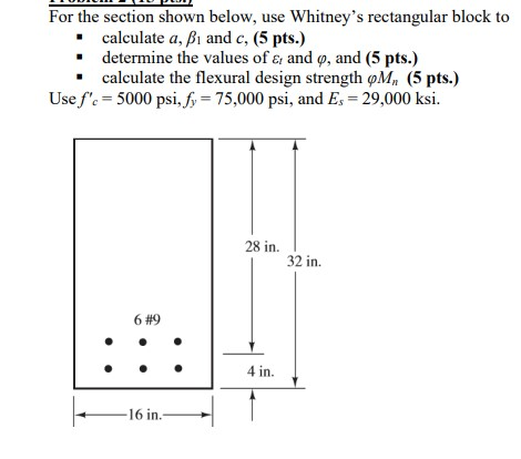 Solved For the section shown below, use Whitney's | Chegg.com