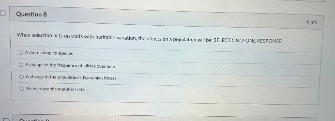 Solved When selection acts on traits with heritable | Chegg.com