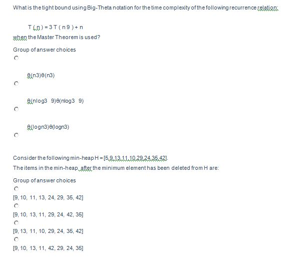 Solved What Is The Tight Bound Using Big Theta Notation For