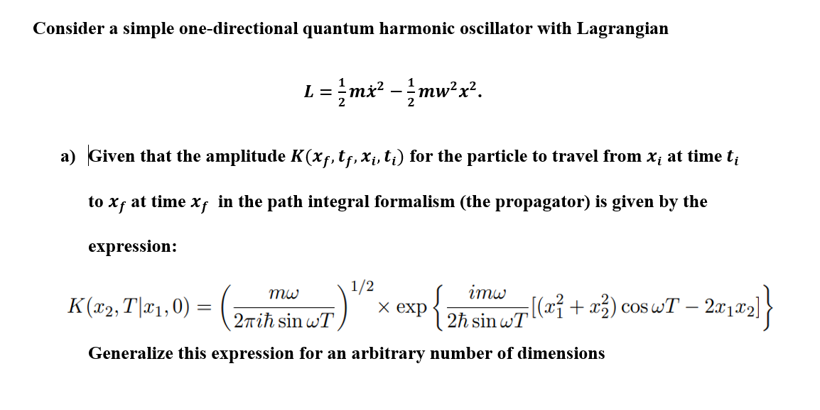 Consider a simple one-directional quantum harmonic | Chegg.com