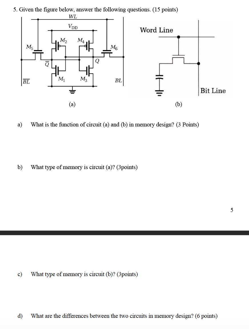 Solved 5. Given the figure below, answer the following | Chegg.com